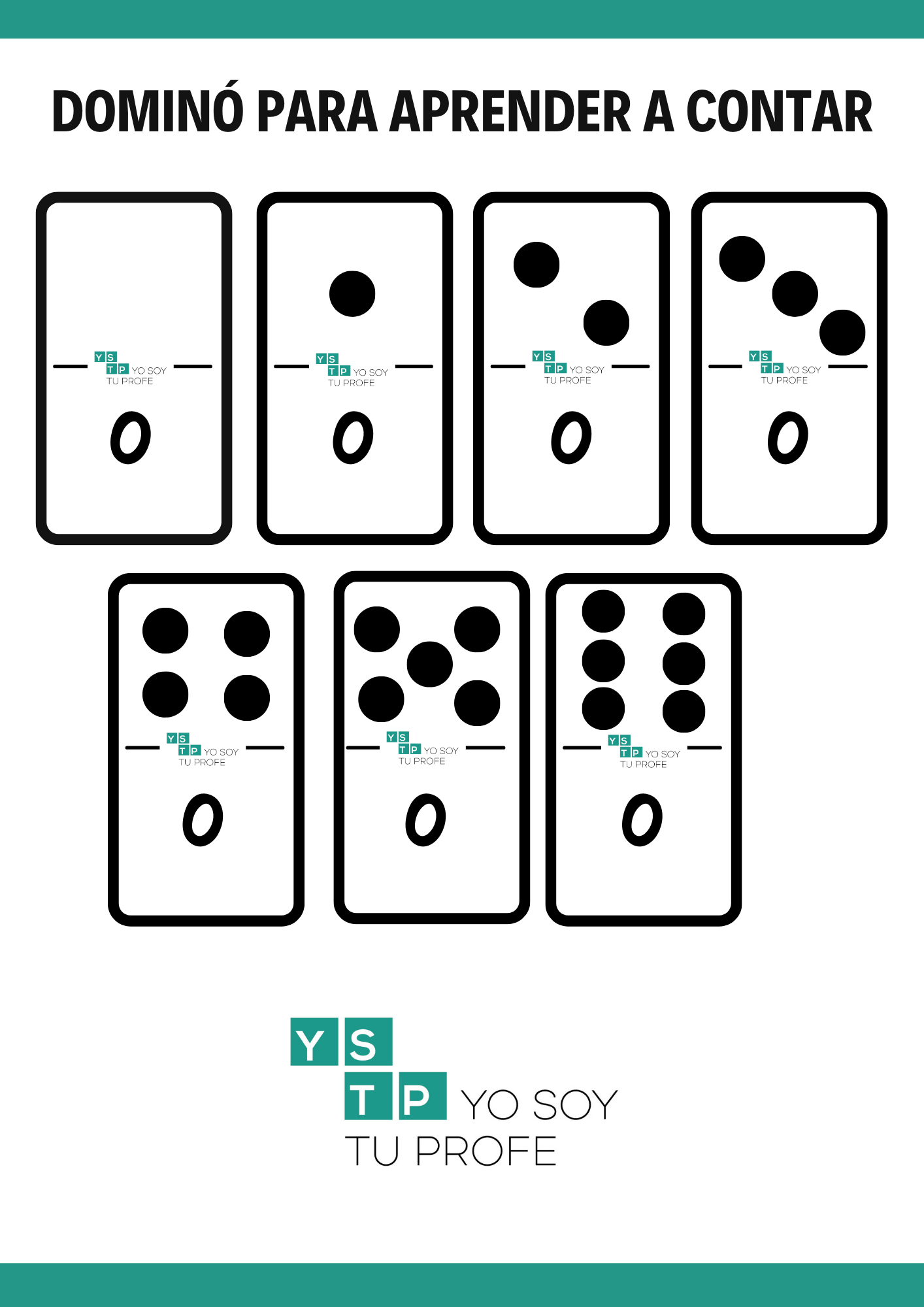 Dominó de números: aprende a contar jugando (descargable) - Yo Soy Tu Profe